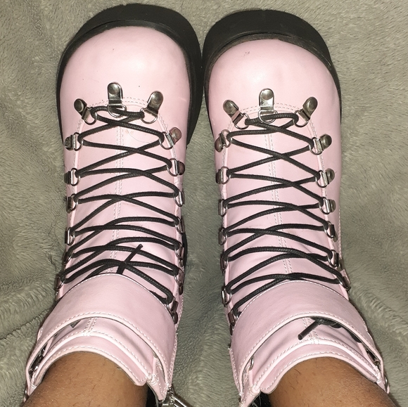 Demonia | Shoes | Platform Corset Boots | Poshmark